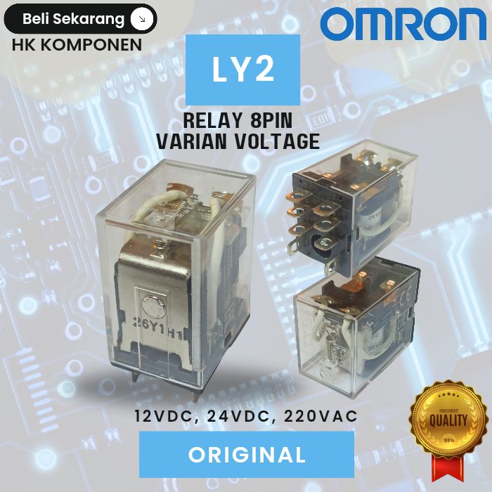Relay LY2 8Pin omron original varian volt 12vdc/24vdc/220vac | Lazada Indonesia
