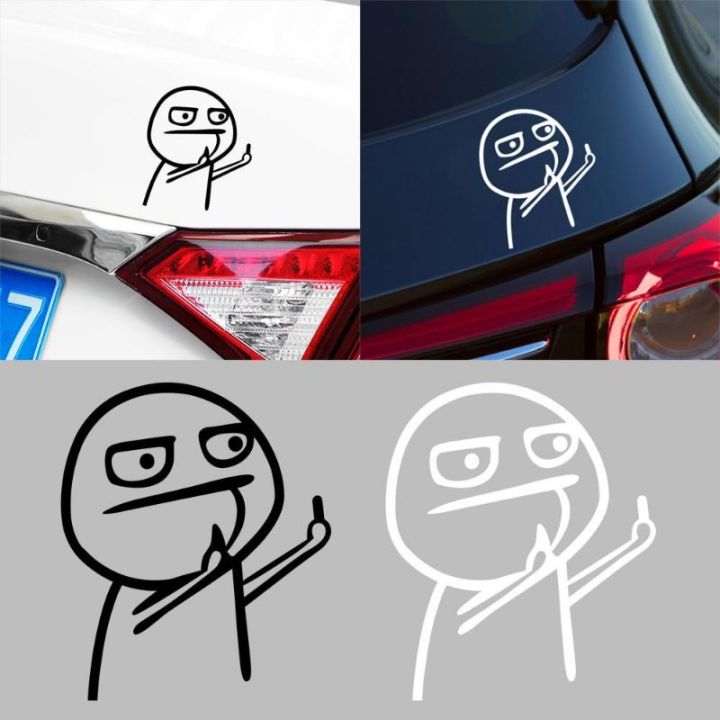 STIKER MIDDLE FINGER CARTOON LUCU MOBIL LAPTOP MOTOR CUTTING STIKER ...