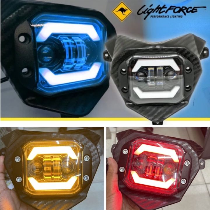 Lampu depan crf led daymaker satu set cover lampu karbon pnp crf 150 ...