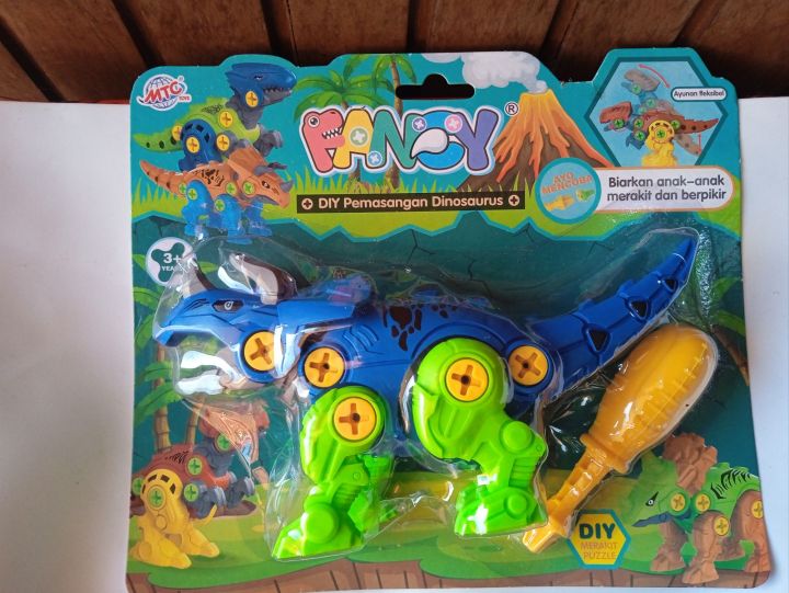 mainan puzzle DIY dinosaurus bongkar pasang | fancy DIY pemasangan ...