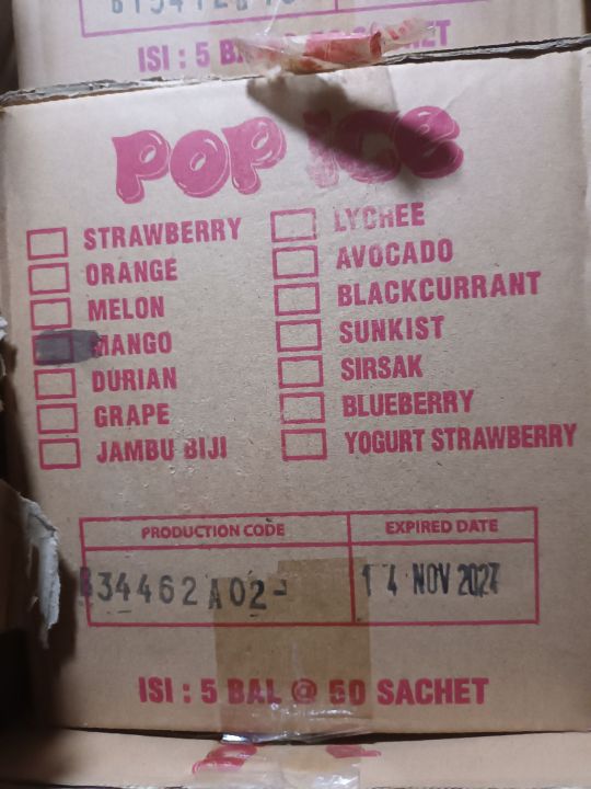 pop ice paket 1dus/25renceng. bisa pilih rasa maksimal 5rasa. untuk ...