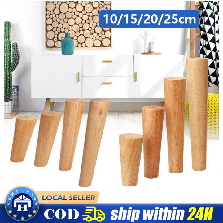 【Local delivery】 4Pcs Solid Wood Furniture Legs Inclined Cone Sofa Bed ...