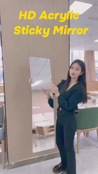 Acrylic HD Mirror Sticker light Mirror Wallpaper Makeup Full-Body ...