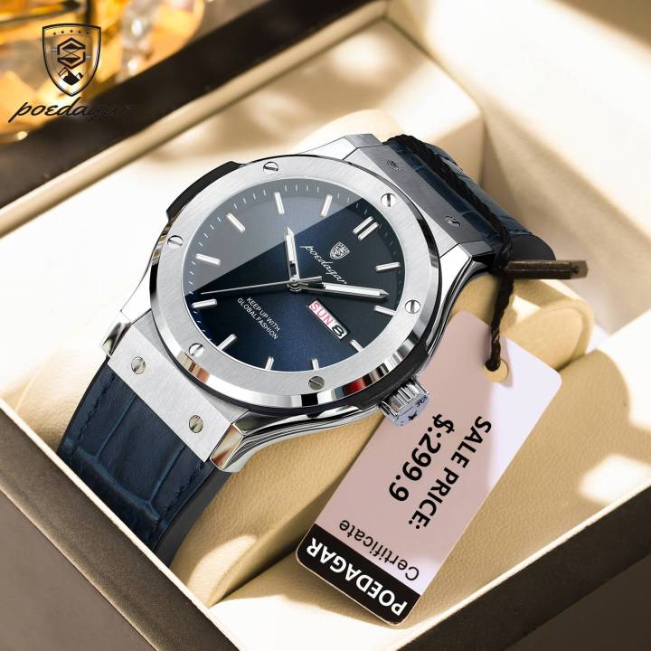 POEDAGAR Watch for Men Sport Fashion Date Week Waterproof Luminous ...