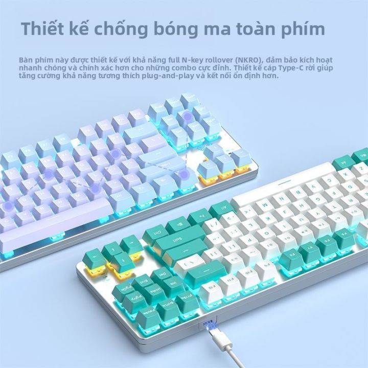 AULA-MOJING | Bộ Bàn Phím Cơ Có Dây 87 Phím và Chuột, Đổi Switch Nóng ...