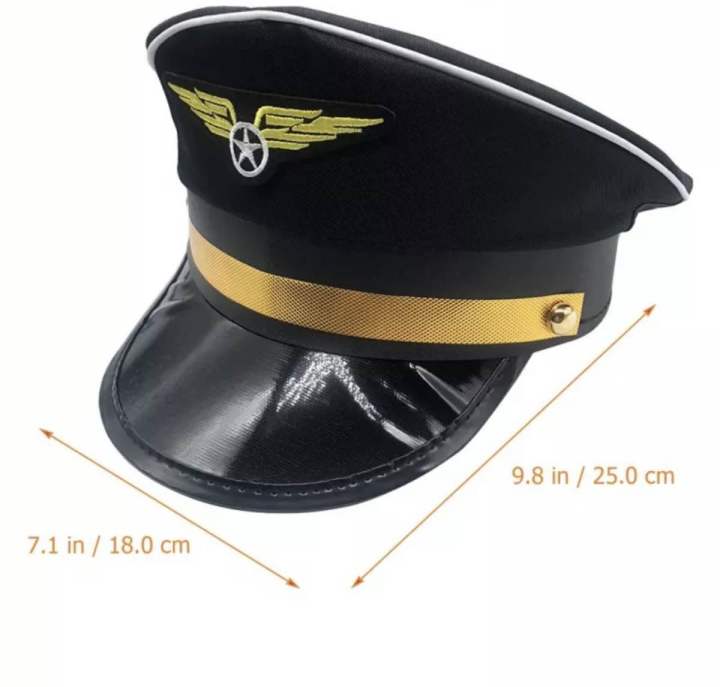 (KEDAI LOKAL 🇲🇾) Pilot Peakcap Captain Hat Topi Pilot Juruterbang ...
