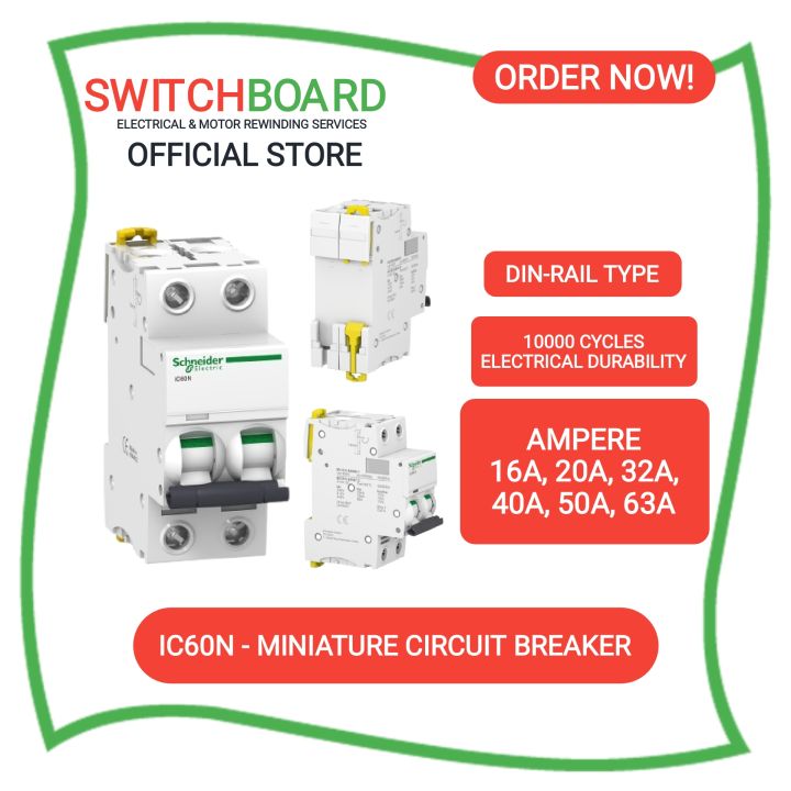 SCHNEIDER Miniature Circuit Breaker - 2 Pole | Lazada PH