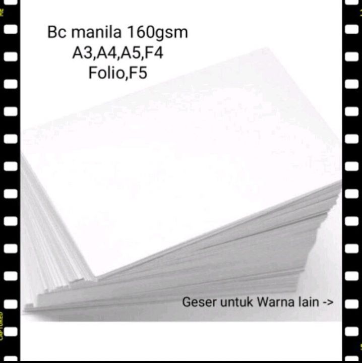 Kertas Bc Putih 150gsm A2 A3 A4 A5 A5 F4 F5 Custom Ukuran | Lazada ...