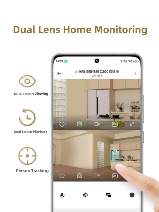 Xiaomi | Dual Camera Smart Home Security Camera with 360° Panorama and ...