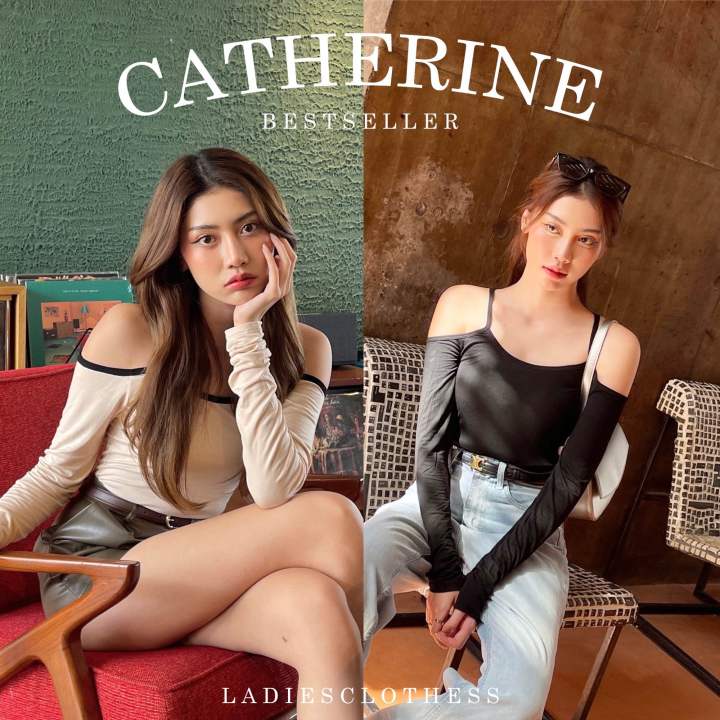 CATHERINE TOP (LC280) เสื้อแขนยาว เสื้อเกาหลี สไตล์เกาหลี | Lazada.co.th