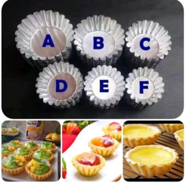 20 pcs cetakan kue pie/loyang pie buah/cetakan pie mini/sus pie ...