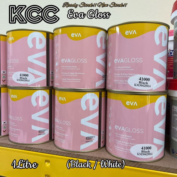 KCC EVA GLOSS PAINT WOOD & METAL 1L / 1Litre BLACK/WHITE | Lazada