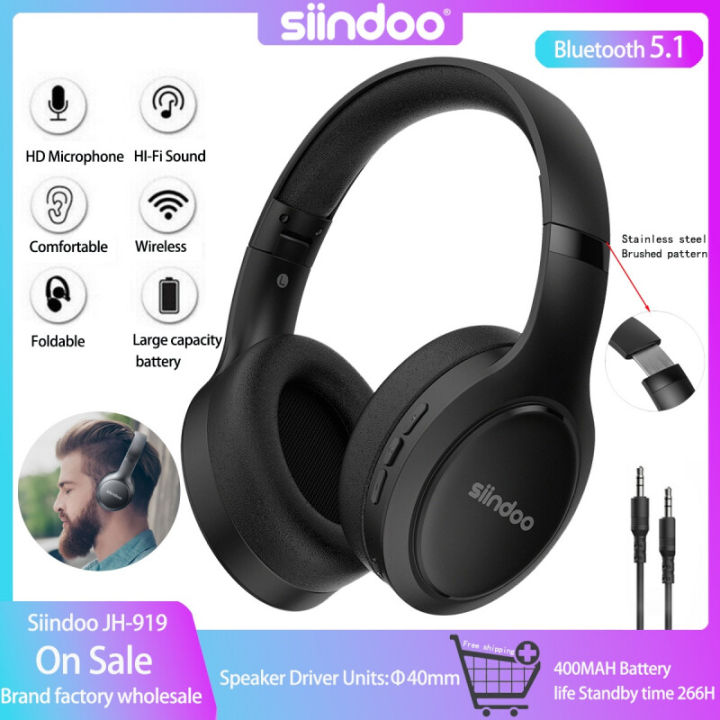 Siindoo JH-919 Wireless Bluetooth Headphones Foldable Stereo Earphones ...