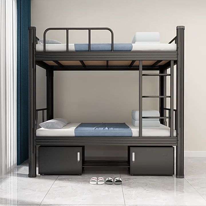Double Deck Bed Staff Dormitory Bed Bunk Bed Wrought Iron Bed heavy ...