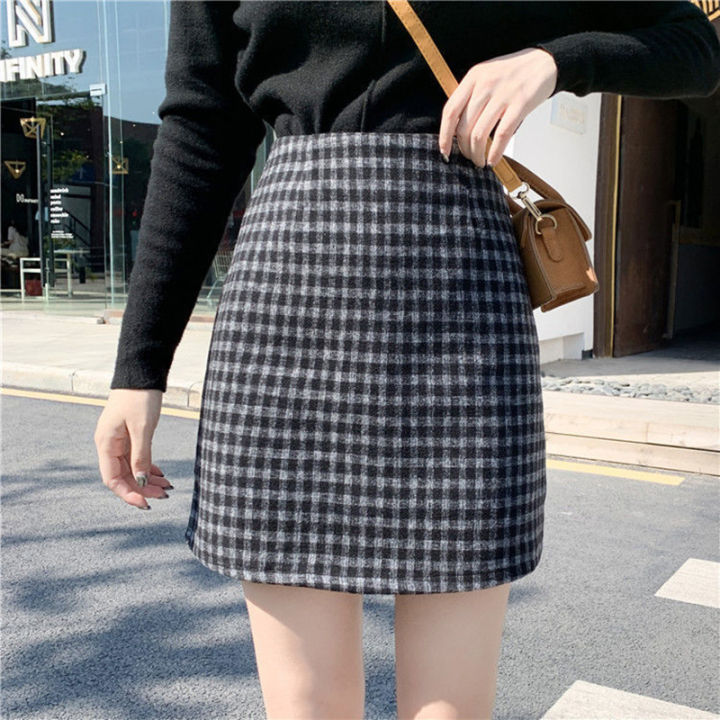 Yoohui DQ003 Rok Tartan Pendek Korea Style Model Tartan High Waist ...