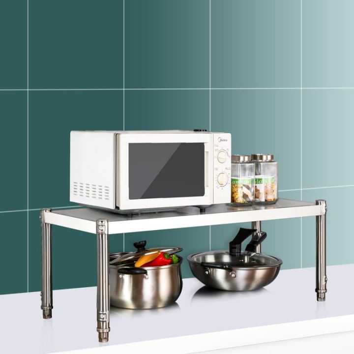Stainless Steel Kitchen Countertop Storage Rack Single Layer Floor ...