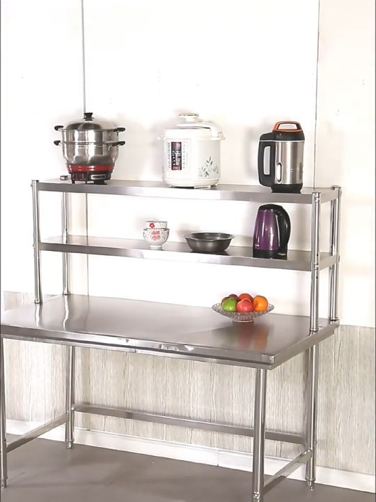 Kingkong Kitchen table storage rack double-layer commercial 201 ...