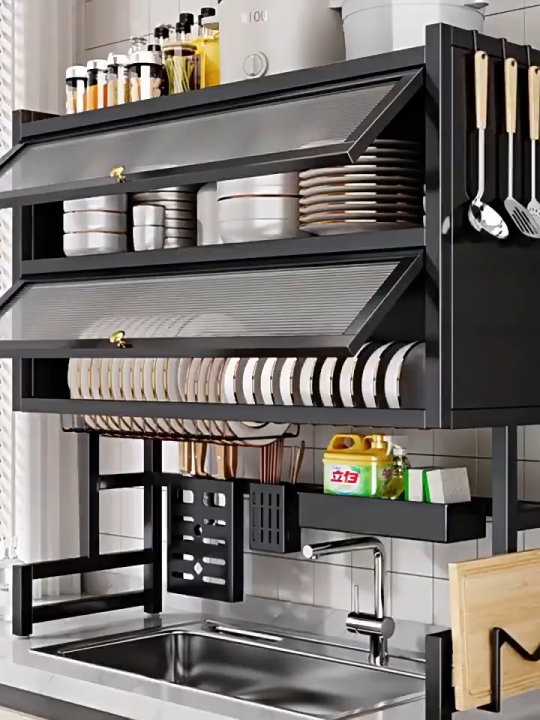 Double-Layer Dish Rack Stainless Steel Rak Pinggan Dish Rack Rak Dapur ...