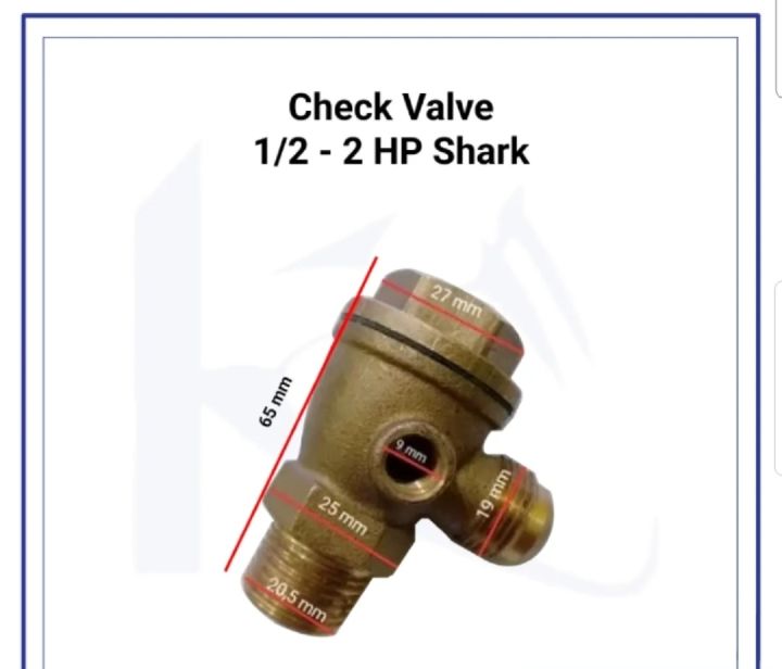 (SHARK 1/2Hp -2hp) Check valve kompresor 1/2hp - 2hp shark safety valve ...
