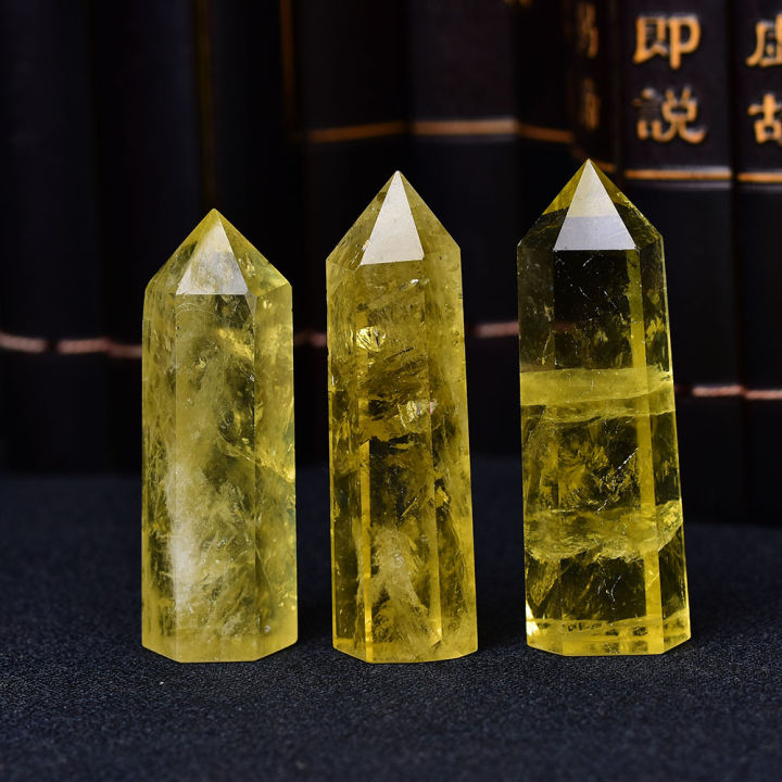 1pc Natural Crystal Point Citrine Healing Obelisk Yellow Quartz Wand ...
