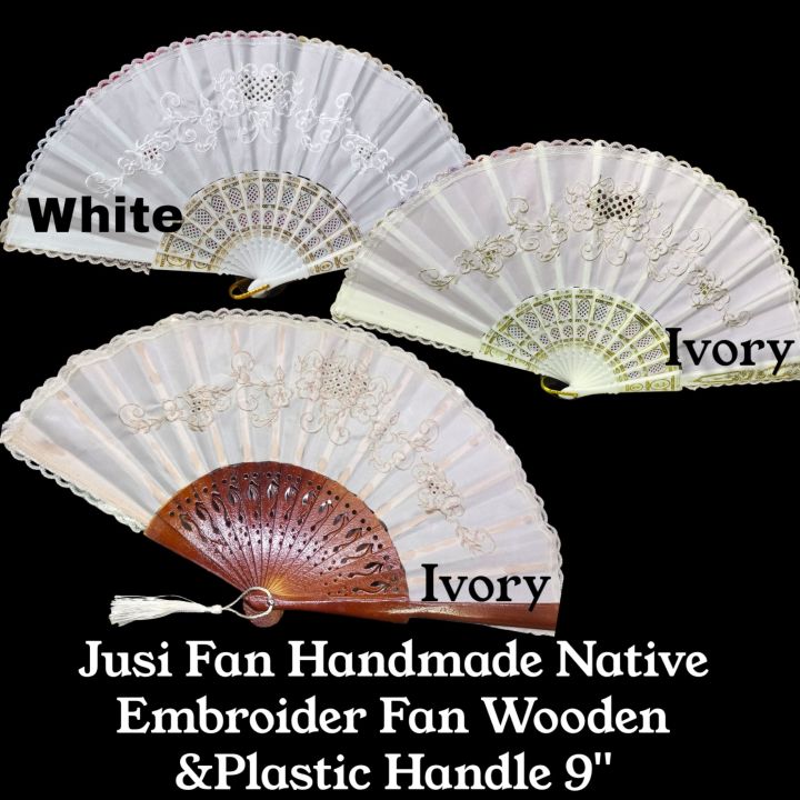 Jusi Fan Handmade Native Embroider Fan Wooden Foldable Pamaypay o ...