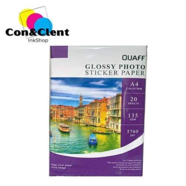 Glossy Photo Sticker Paper 135gsm (20pcs/pack) | Lazada PH