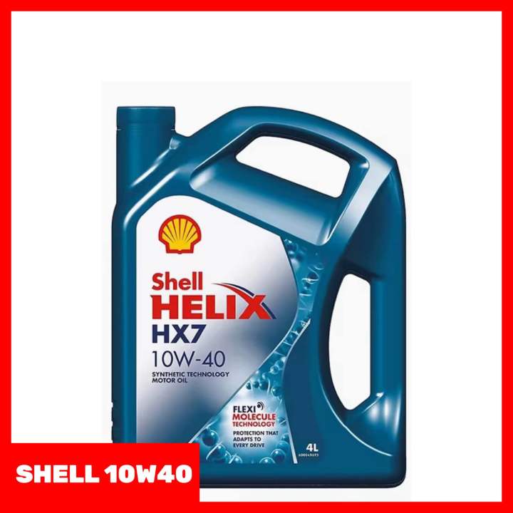 (💯 ORIGINAL)SHELL 10W40 ENGINE OIL HELIX HX 7 4L MINYAK HITAM SEMI ...