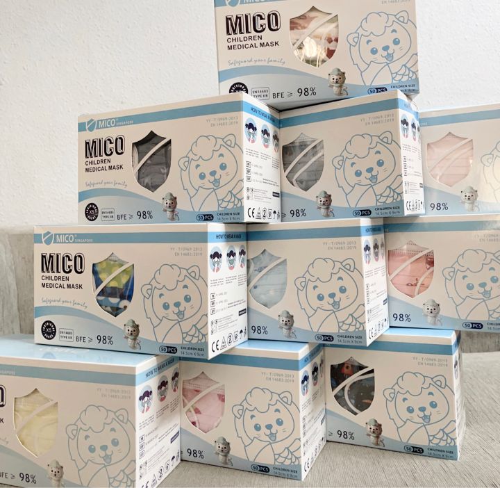 [SG BRAND] MICO Kids Mask 3ply Medical Mask BEF98% Child Disposable ...