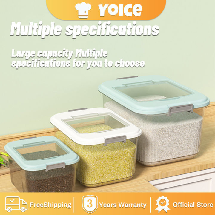 YOICE Rice Storage Container With Lid 7.5KG Rice Storage Box Moistures ...