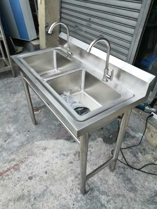 Stainless 304 Double Sink With Stand ( 120 cm x 60 cm) | Lazada PH