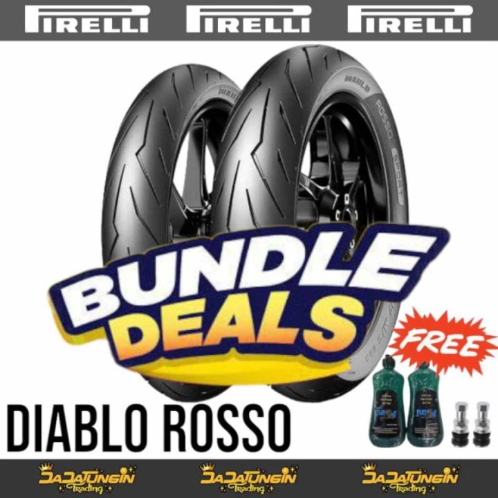 PIRELLI Diablo Rosso Sport Tire Set with Free Sealant and Pito | Lazada PH