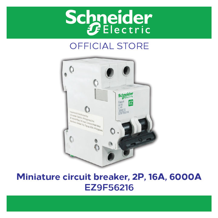 Schneider Miniature circuit breaker, 2P, 20A, 6000A | Lazada PH
