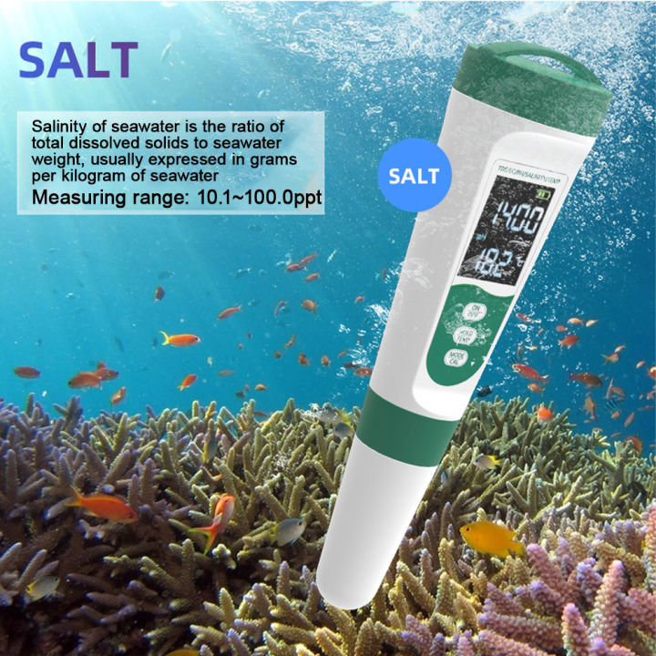 Kpqsea 5 In 1 Water Quality Tester TDS Meter PH Tester PH/TDS/EC/Salt ...