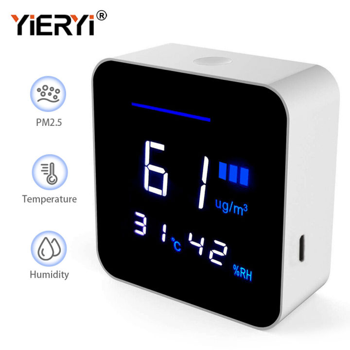 Yieryi Air Quality Monitor PM2.5 detector temperature humidity Tester ...