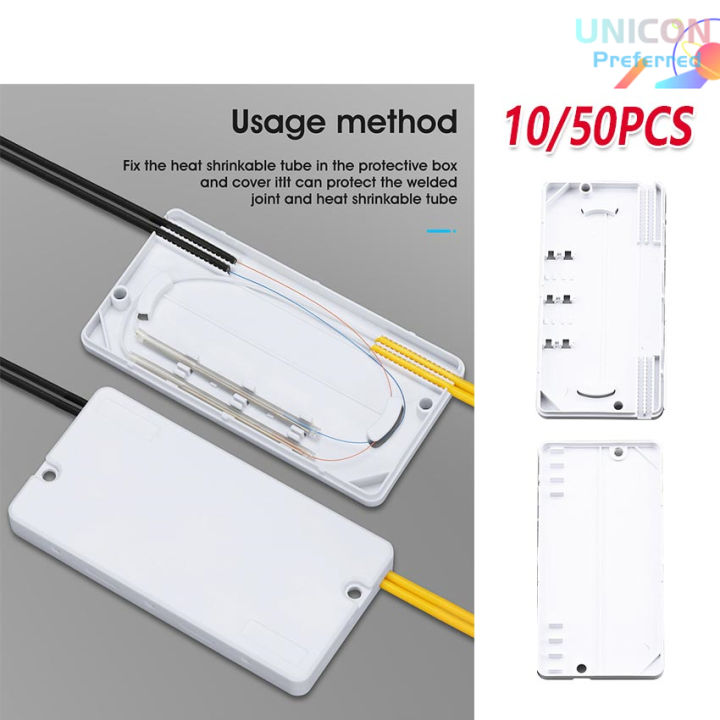 10 / 50 Pcs Fiber Splice Tray 2 In 2 Out Cable Protector Fiber Optic ...