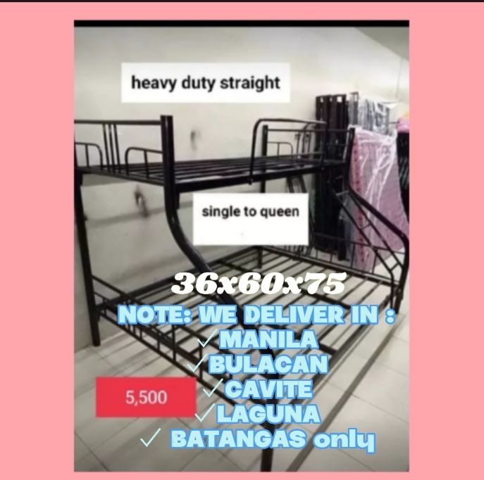 HEAVY DUTY DOUBLE DECK METAL BED FRAME | Lazada PH