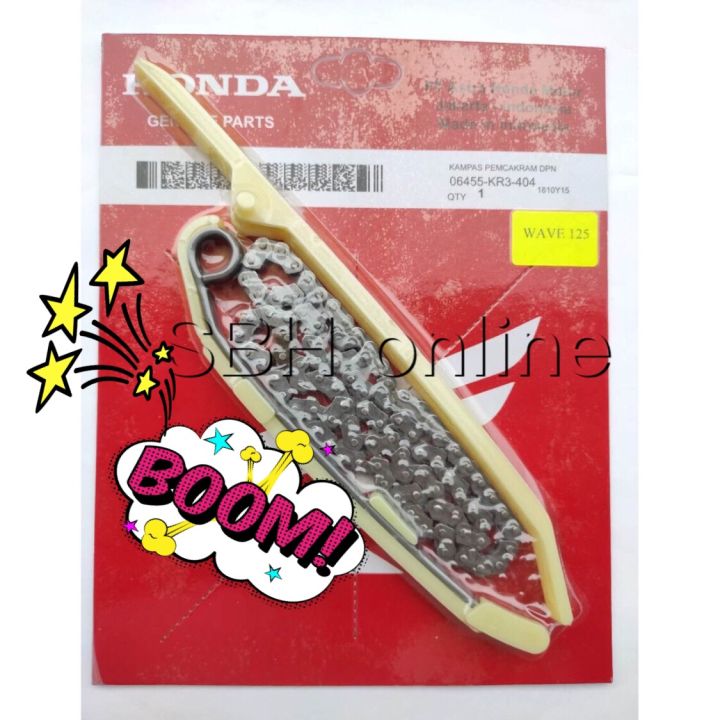 HONDA WAVE 125 TIMING CHAIN & TENSIONER CHAIN TENSIONER GUIDE + TIMING ...