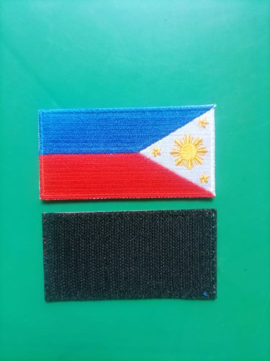 10cmx5cm Philippine Flag Embroidered Patch With Magic Tape /Velcro ...