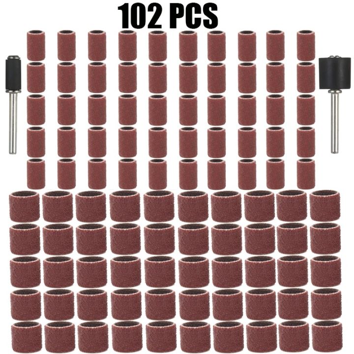 102pcs/set 80Grit Sanding Drums Kit Sanding Band 1/2 1/4 Inch Sand ...