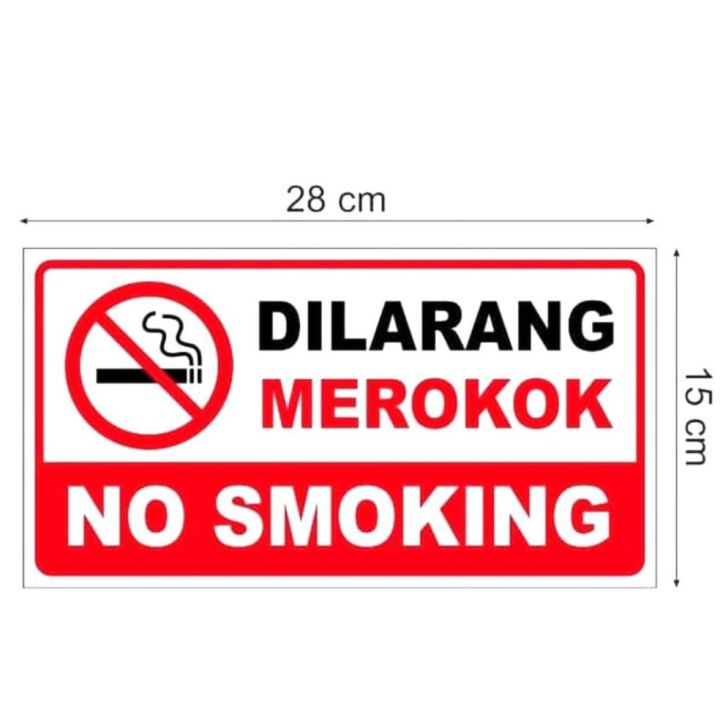 Stiker 30x15. DILARANG MEROKOK NO SMOKING AREA. sign Rambu k3 safety ...