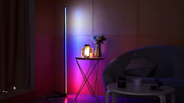 RGB LED Corner Floor Lamp Color Changing Standing Lamp Atmosphere Lamp ...