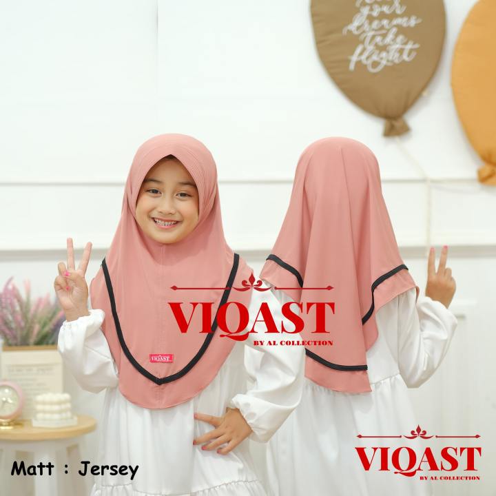 Jilbab Anak List NAFISHA Jersey Premium Viqast Usia 3-6 Tahun/ Bergo ...