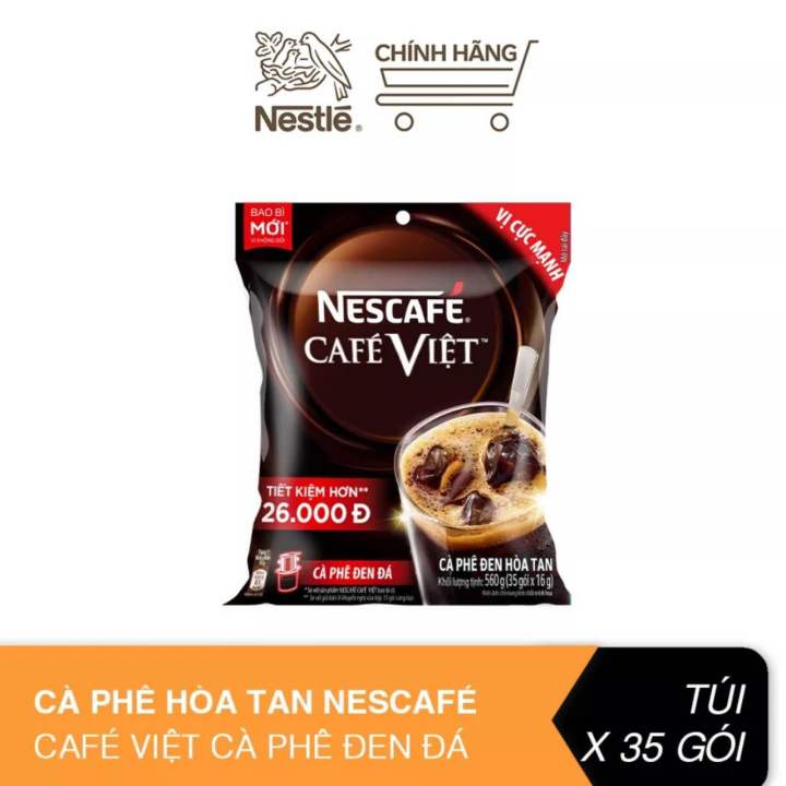 [ĐEN BỊT] Cà phê hòa tan Nescafé café Việt cà phê đen đá (Túi 35 gói x ...