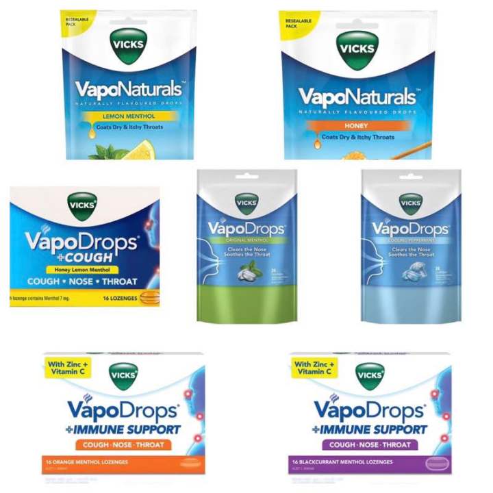 Vicks VapoNaturals Honey Flavoured, Original Menthol Drops | Lazada
