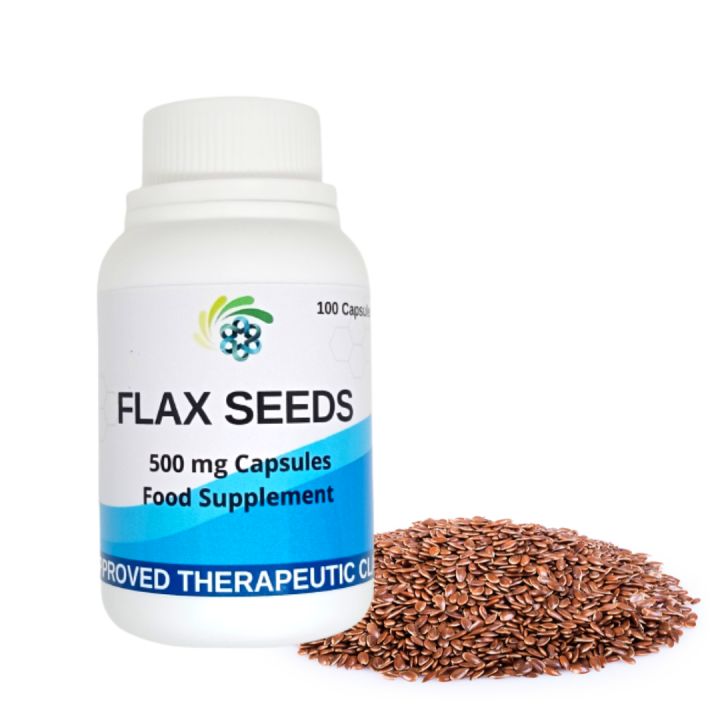 Organic Flaxseed Capsules 50 and 100 Capsules, Dietary Fibers, Rich in ...