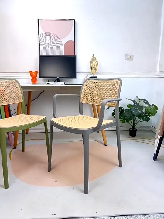 SOLIHIYA Home Rattan Chair Dining Chair Vine Woven Plastic Chairs With ...