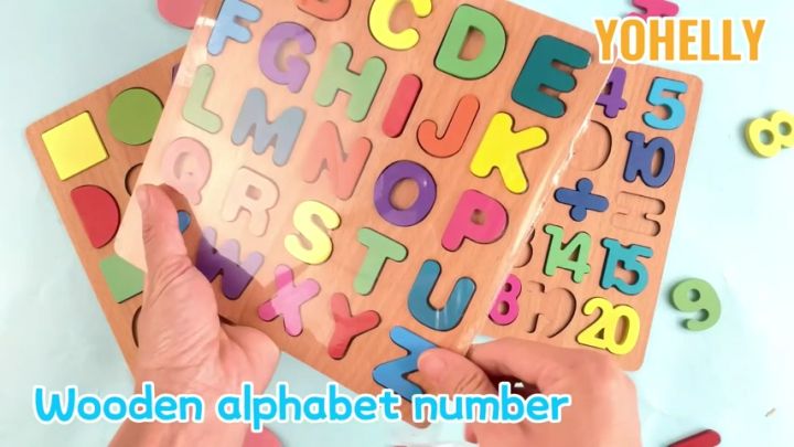 COCOA ABC Alphabet Digital Puzzle Wooden Toys Education Learning ...