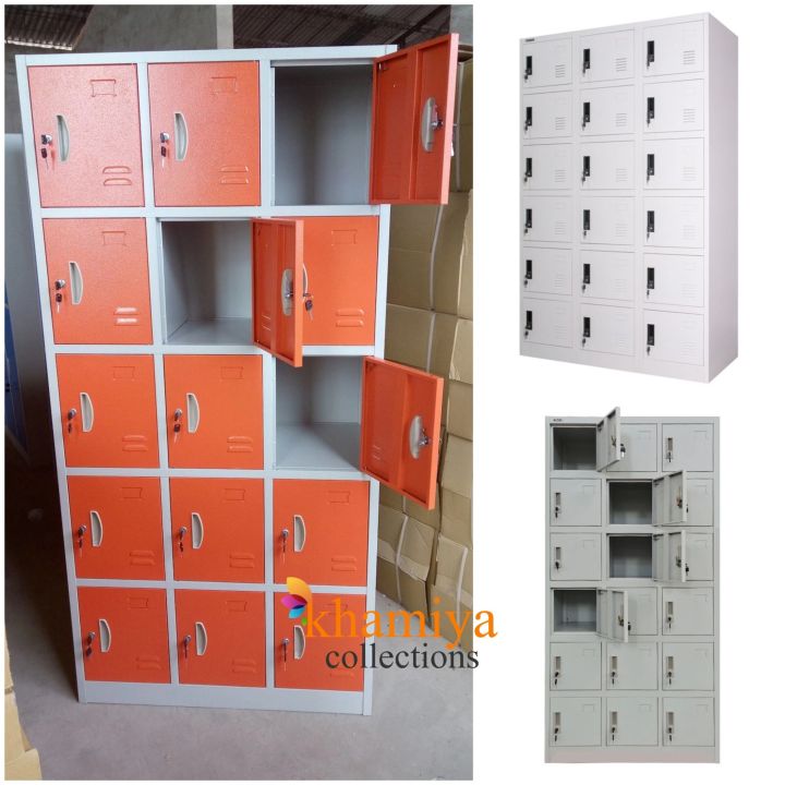 15 Door Metal Locker keylock & padlock, Steel Locker, Vault, School ...