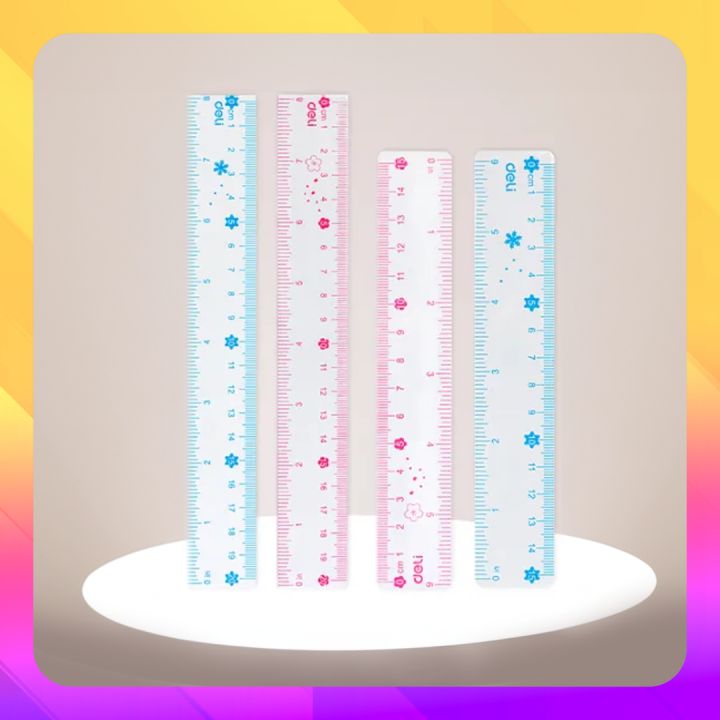 DELI Penggaris Sekolah Desain Lucu 15cm Blue/Pink | Alat Tulis ...