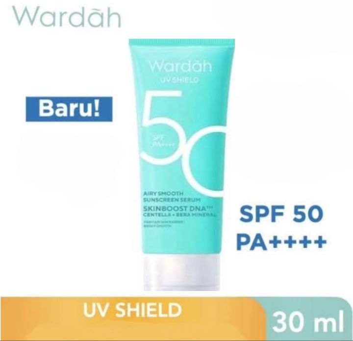 Wardah Sunscreen UV Shield Airy Smooth Skinboost DNA Sun Serum SPF50 PA ...